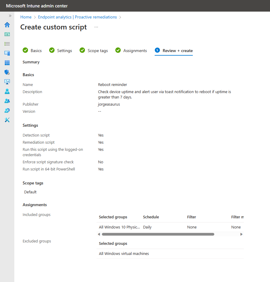 Proactive Remediation reboot reminders via Toast Notifications