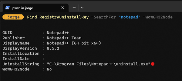 Find Windows Registry Uninstall Keys With Powershell